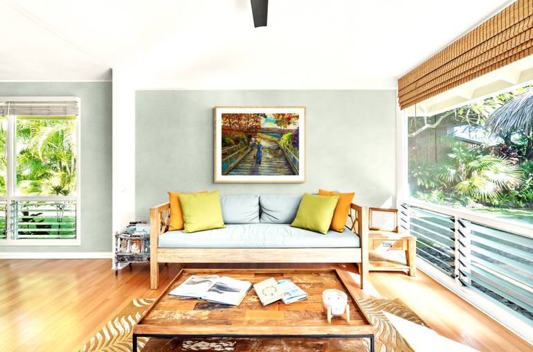 A Boy, A Dog and Summer Painting by Michael Hartstein | Saatchi Art