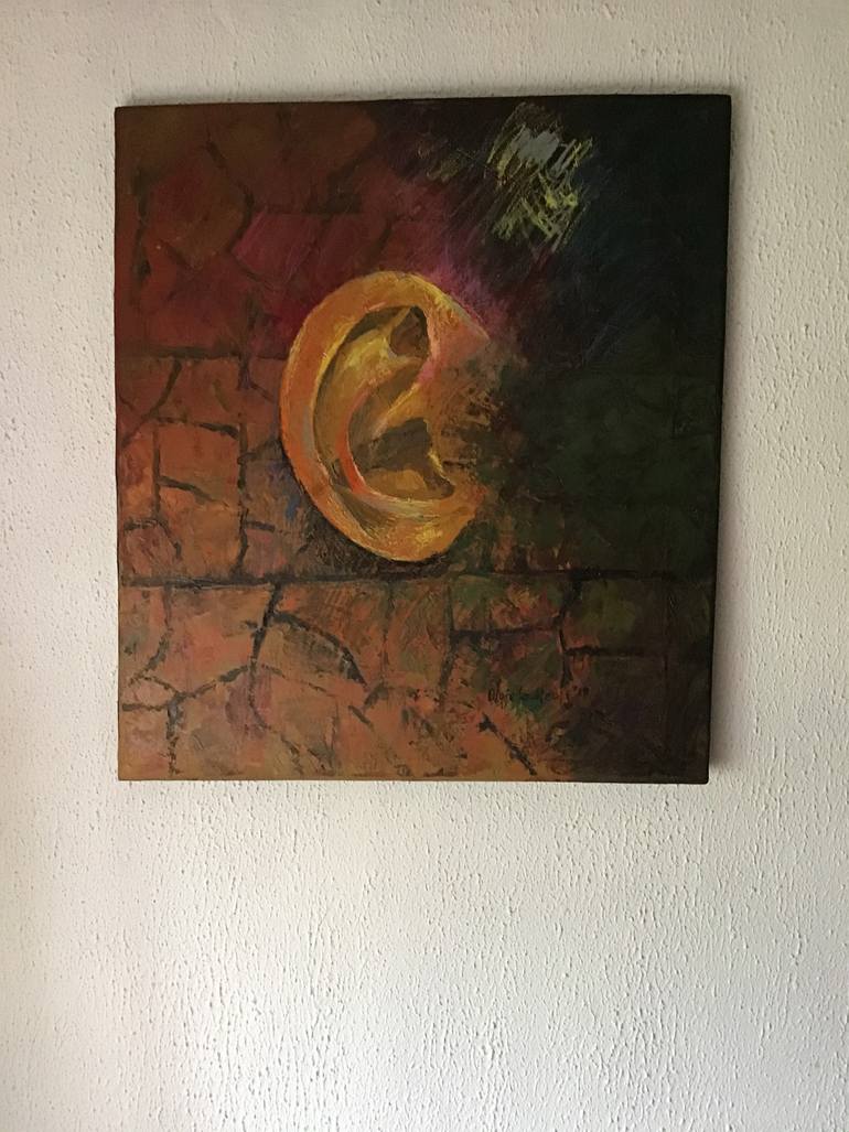 The Silent Listener Painting by Ifeoluwapo Olojede | Saatchi Art