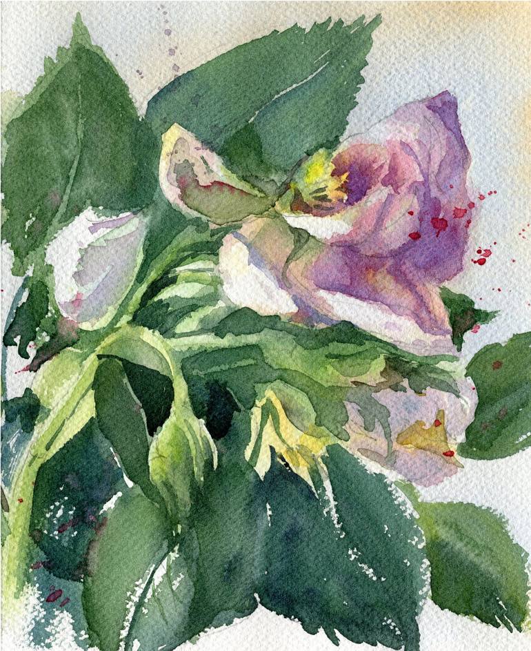 Tea Rose Cluster Painting by Svitlana Lagutina | Saatchi Art