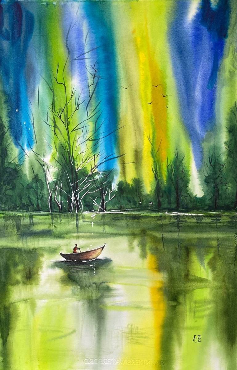 Sunset Painting by Elena Lisovskaya | Saatchi Art