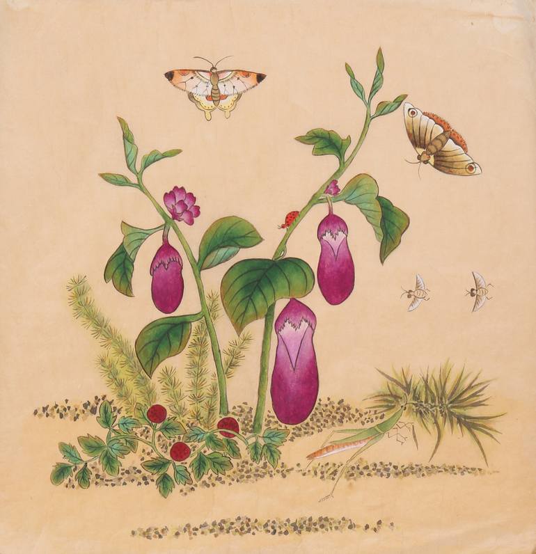 Grass and Insects ('Chochungdo') Painting by Myungja Lee | Saatchi Art