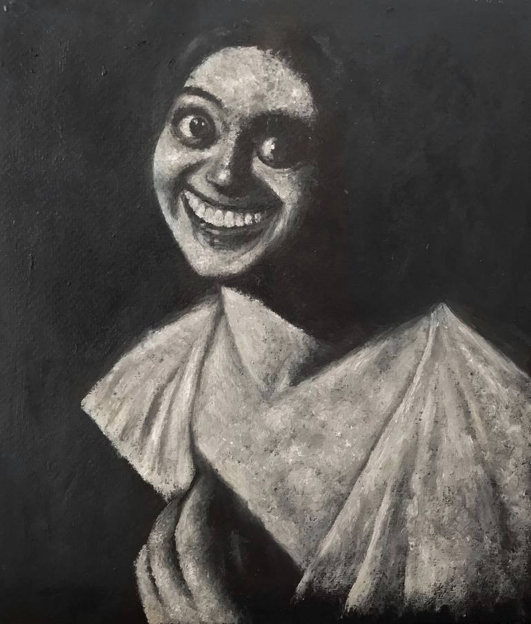 Boy with a smile, after Caravaggio Painting by Amalia Angulo | Saatchi Art