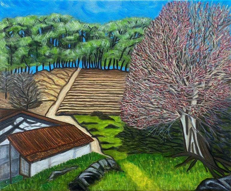 Sansuyu Tree, Korea. Painting by Roger Shepherd | Saatchi Art