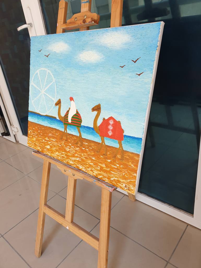 Dubai Beach Painting by Lili Bell | Saatchi Art