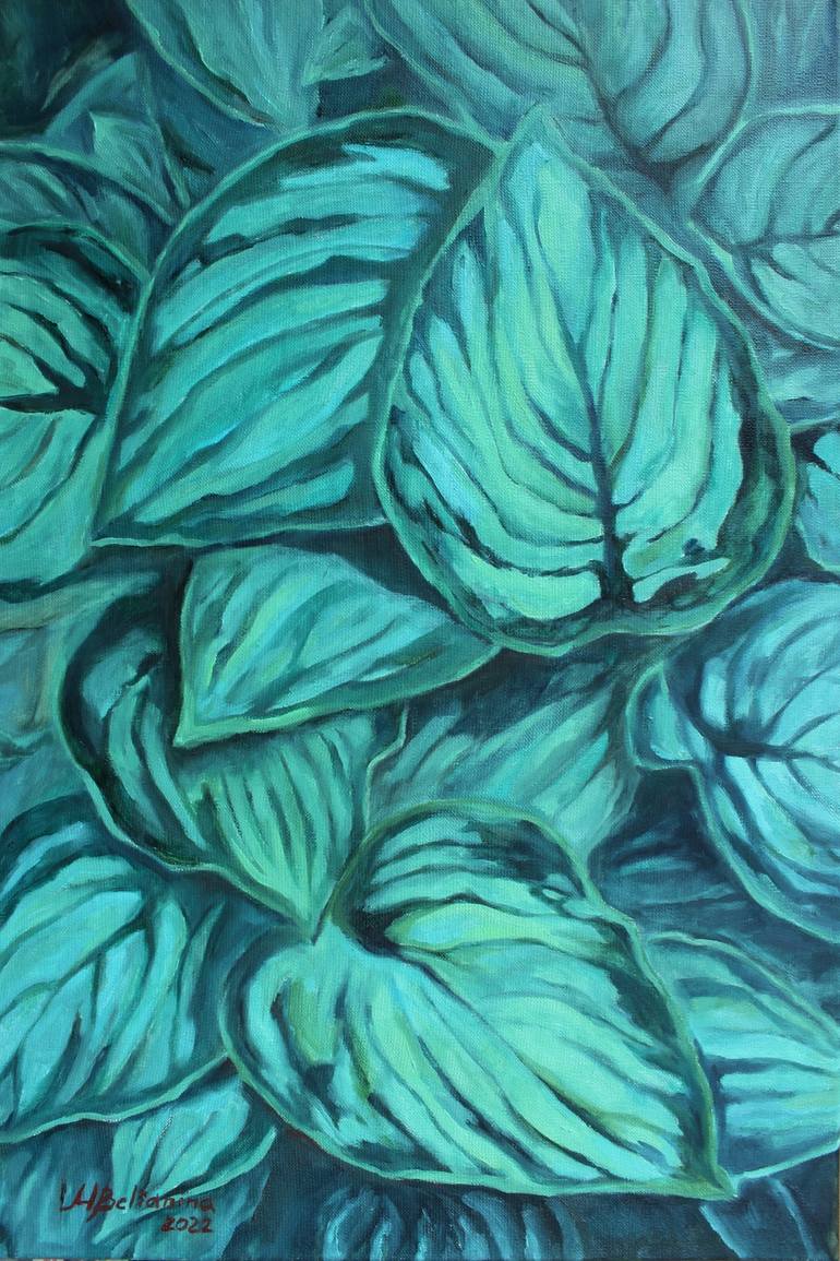 Hosta. series In the garden Painting by Mariia Belianina | Saatchi Art