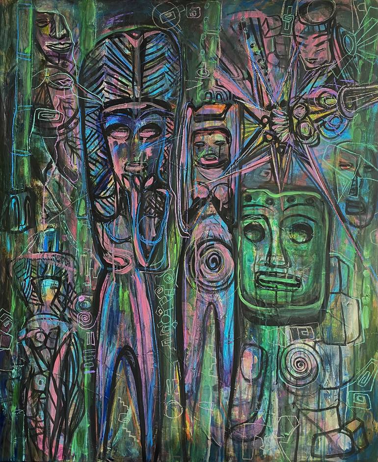 Mujeres Valdivia Serie II Painting by Lorenzo Corriez | Saatchi Art