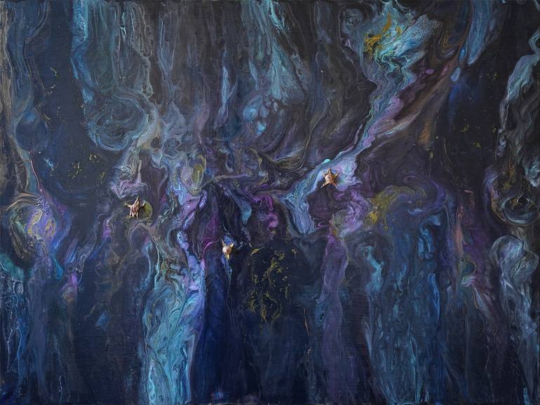 “The beauty of fading” roses black abstract art Painting by Palirina ...