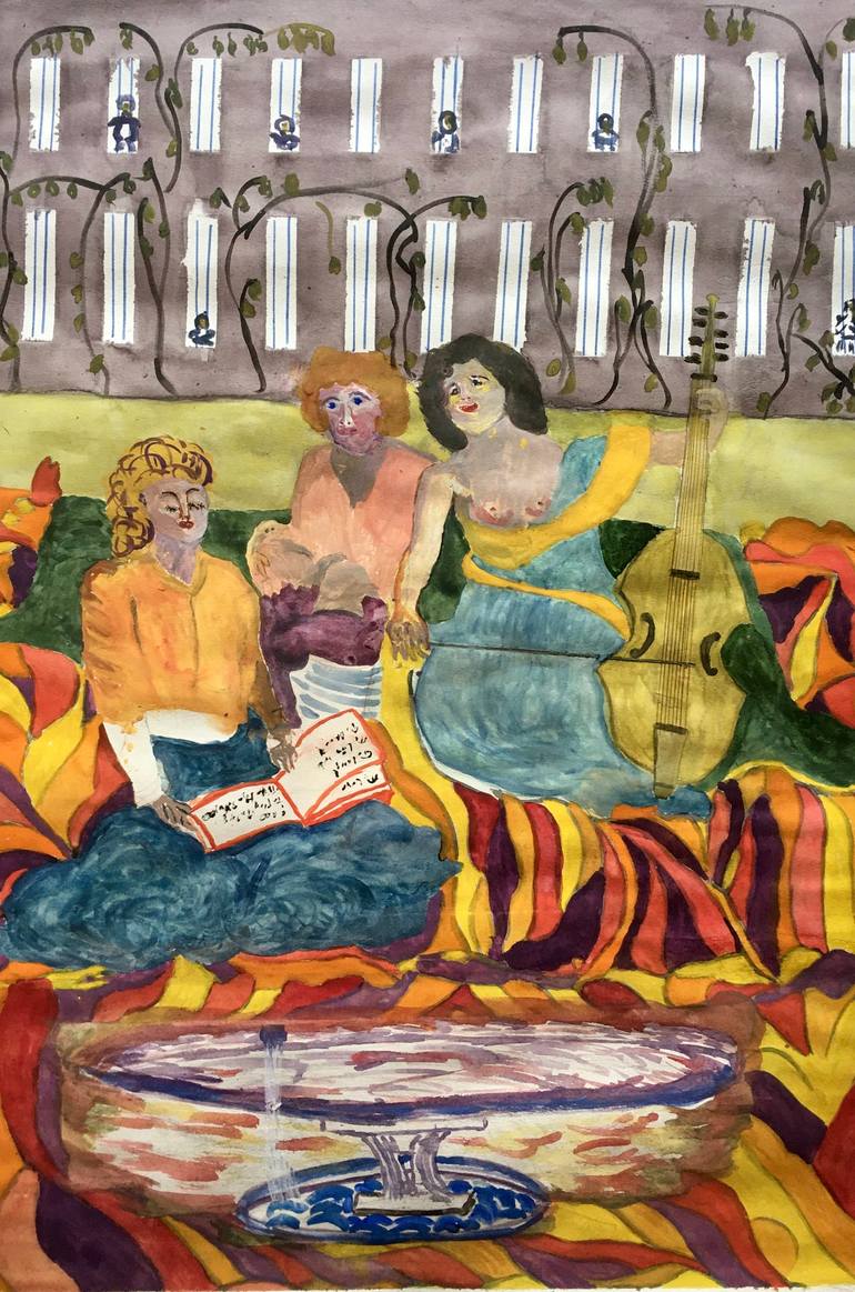 Poetry at Prison 114 Painting by Greg Goyo | Saatchi Art