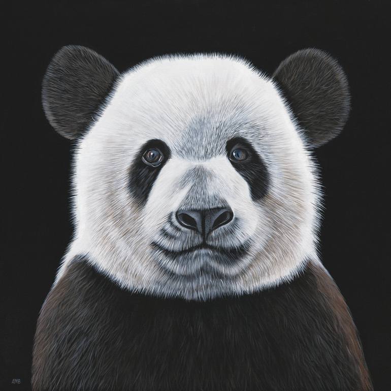 Bamboo - Giant Panda Painting by Anne-Marie Bloor | Saatchi Art