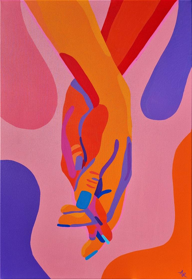 Holding You Close Painting by Agate Rubene | Saatchi Art