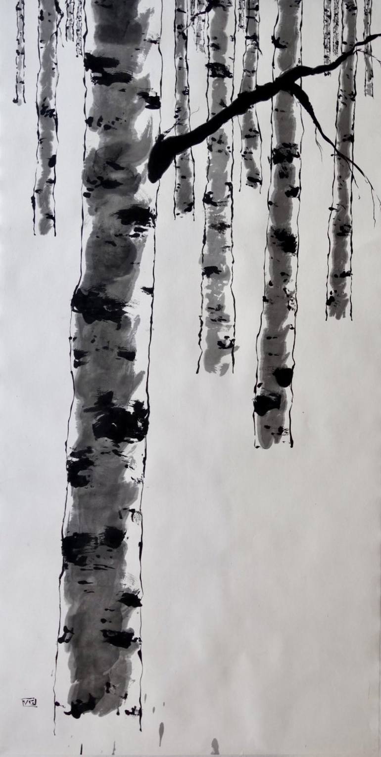 BIRCH SERIES II Painting by Victoria Genberg | Saatchi Art