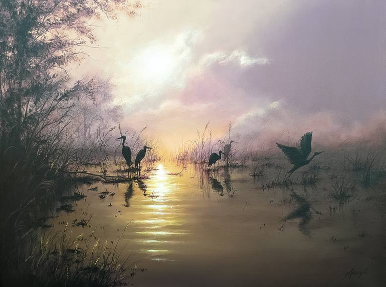 Misty Morning Painting by Ewelina Amrogowicz | Saatchi Art