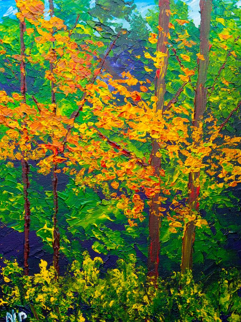 Yellow River Forest Painting by Natasha Petrosova | Saatchi Art