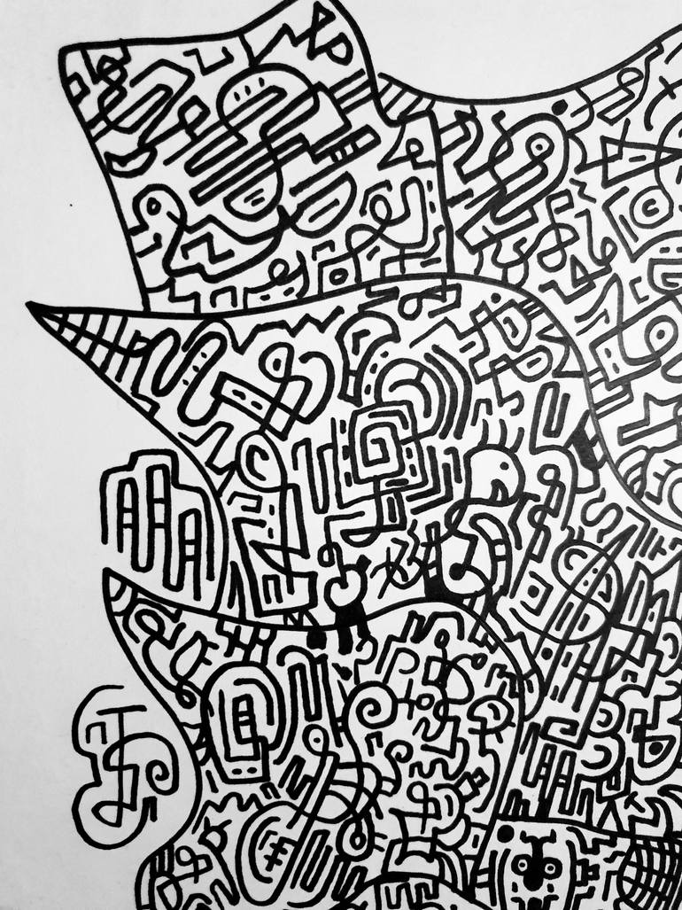 Doodle Abstract Art , Abstract 29773 Drawing by N Saxton | Saatchi Art