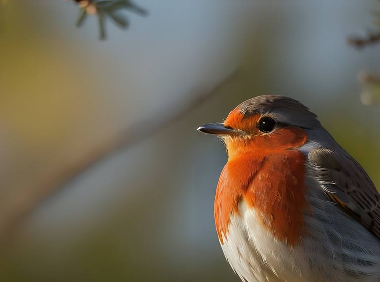 Robin on Pine Tree Photography by Bethany-Jade Greenwood | Saatchi Art