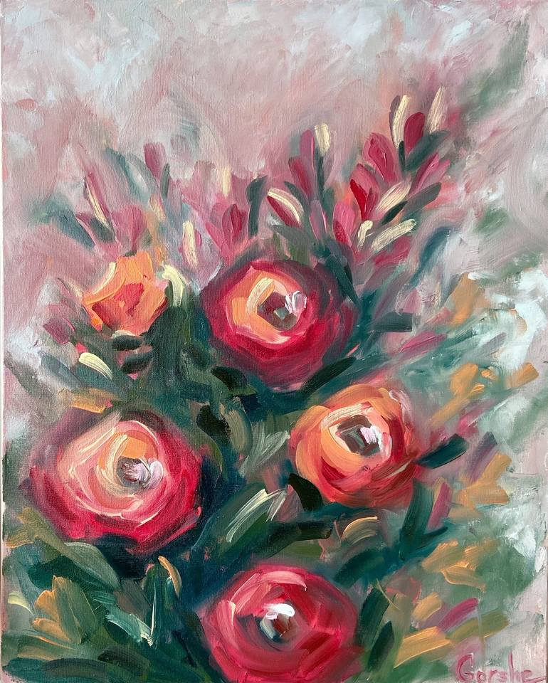Romantic roses Painting by Tanya Gorshe | Saatchi Art