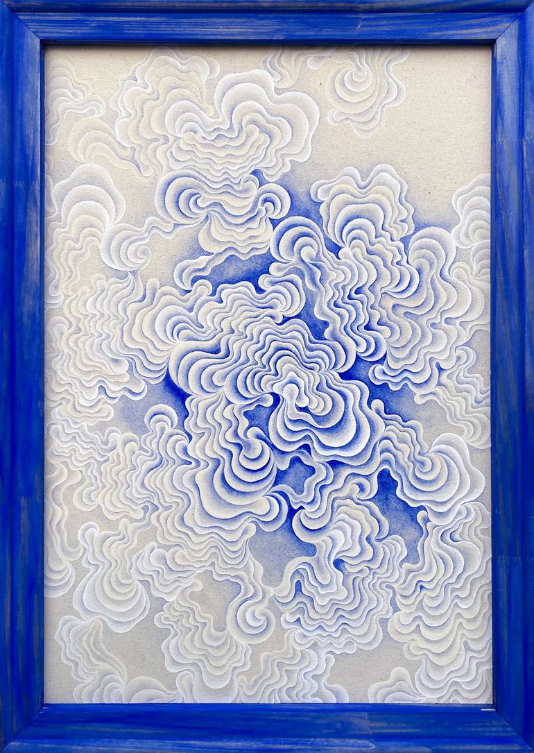 She went for a swim and became one with the sky Printmaking by Lucy Mu Li | Saatchi Art