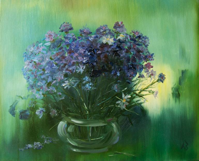 Bouquet of Cornflowers Painting by Anna Butko | Saatchi Art