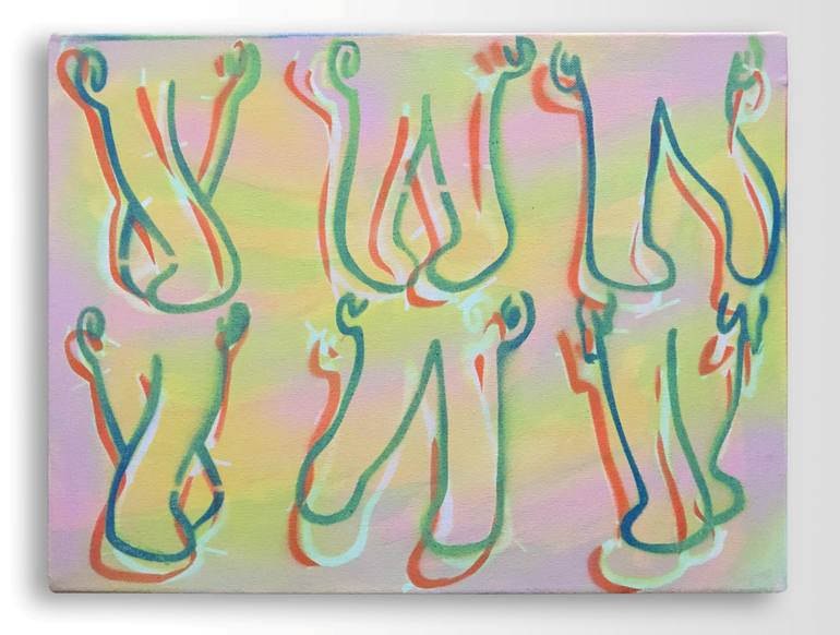 Mob walk: Wiggles Painting by Muhittin Ozkilic | Saatchi Art