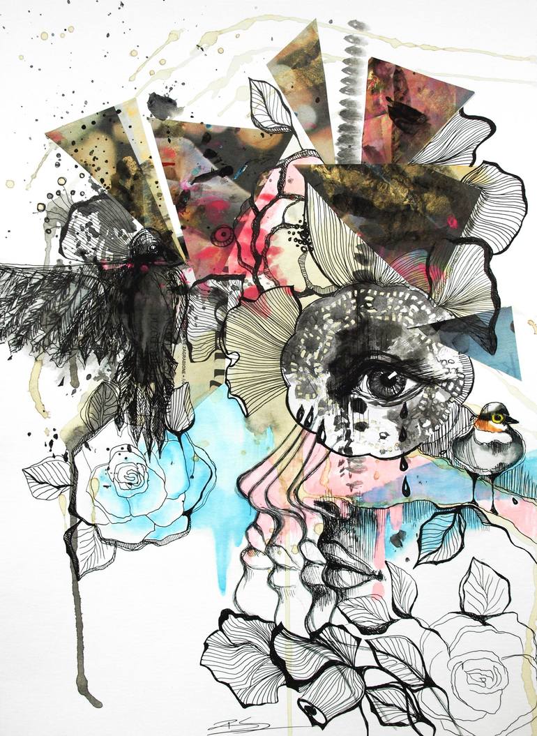 Duplication - drawing Drawing by Barbara Soborak-Szydlowska | Saatchi Art