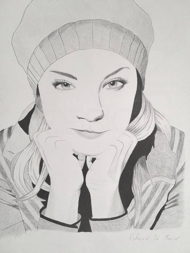 Natalie Dormer Portrait Drawing by Alex Di Marco | Saatchi Art