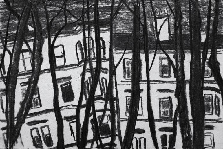 Through The Trees Drawing by Atticus Tayar | Saatchi Art