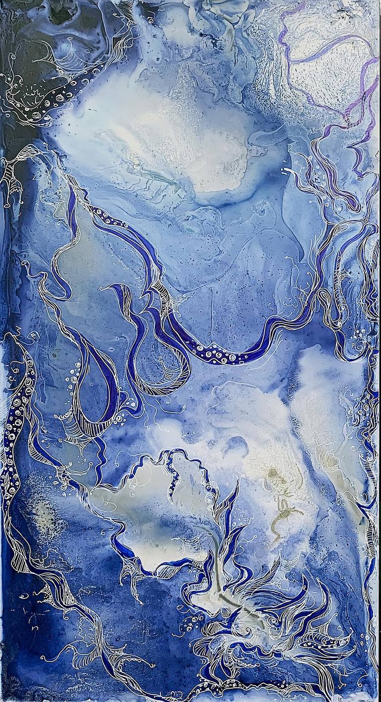 Sea depths part 1-print,fluid art,ocean,marine fantasy Printmaking by ...