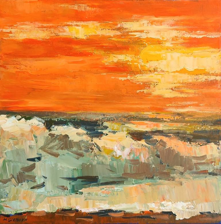 Raging Sunset Painting by Maria Shevchuk | Saatchi Art