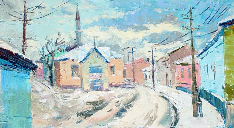 The Sunrise in the Old Town Painting by Maria Shevchuk | Saatchi Art
