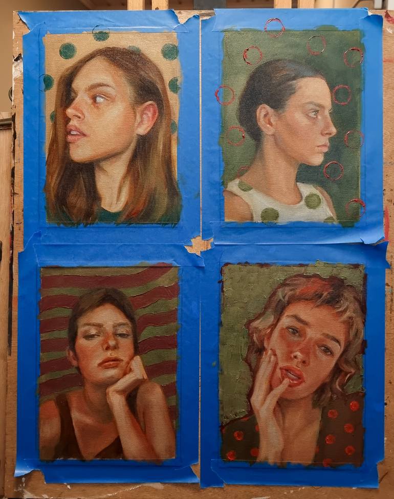 Female portrait 0225-01 Painting by Artmoods Tp | Saatchi Art