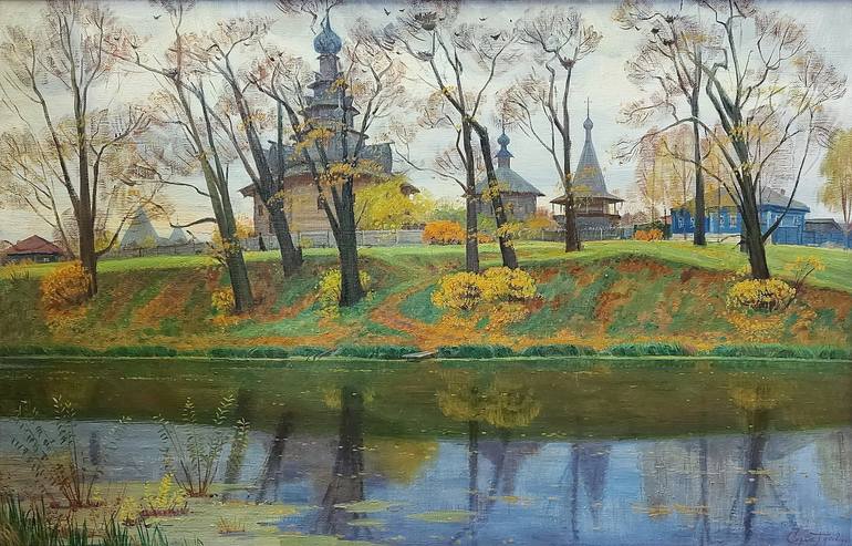 Russian classical painting / Quietly. Suzdal Painting by Sergei Gusev ...
