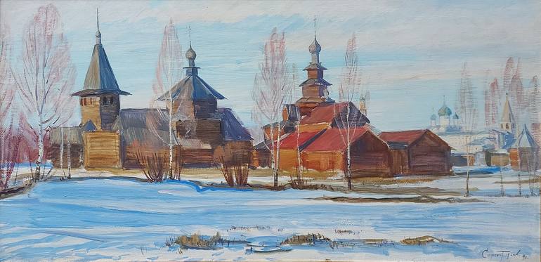 Spring evening / russian classical painting Painting by Sergei Gusev ...