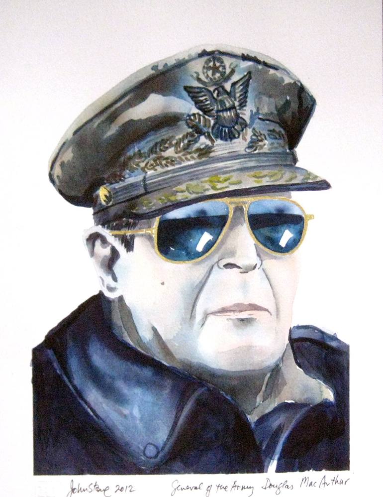 General of the Army Douglas MacArthur Painting by Ray Johnstone ...