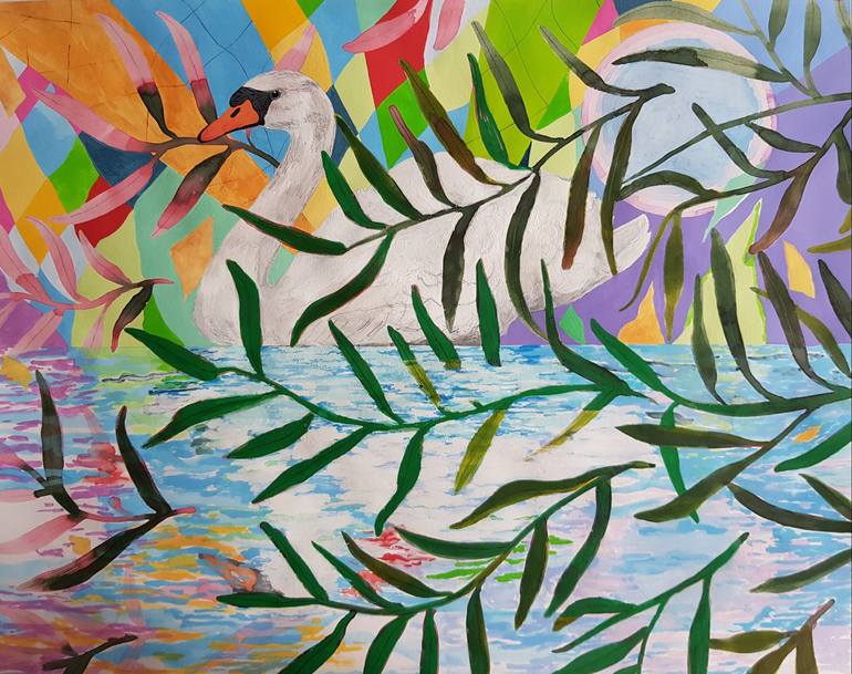 Swan Painting by Gillian Goodridge | Saatchi Art