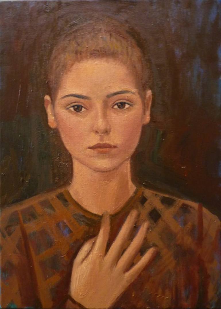 selfportret Painting by Katarzyna Karpowicz | Saatchi Art