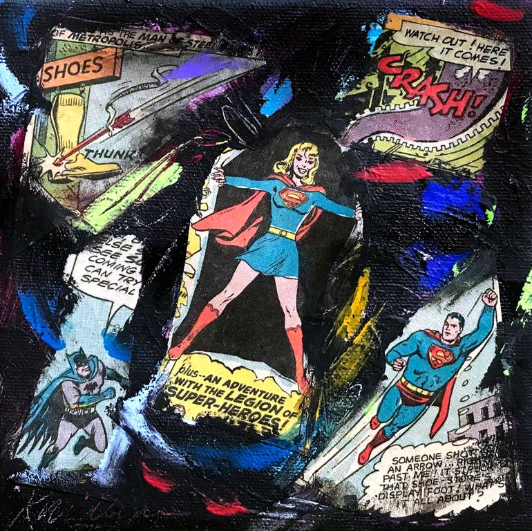 SUPERGIRL Power Collage by Kerry Milligan | Saatchi Art