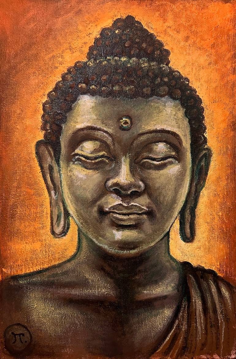 Green Buddha Painting by Martin Pye | Saatchi Art