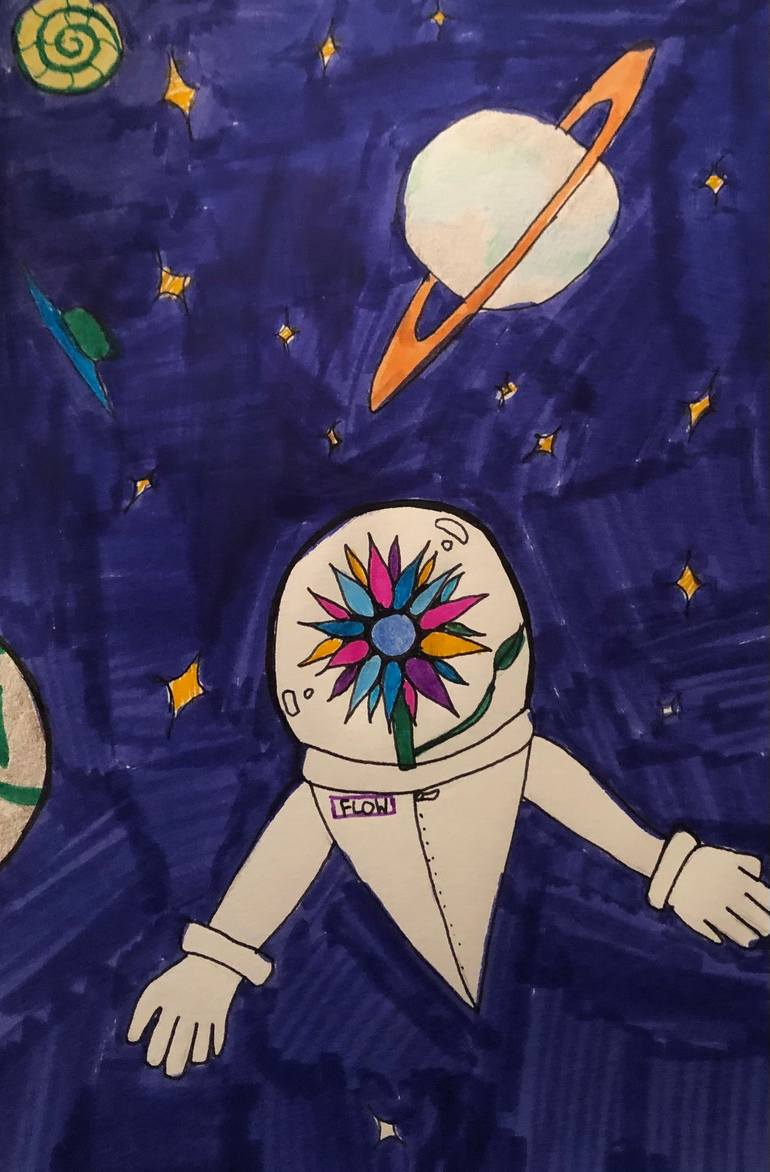 Flow in space Drawing by Mint Lown | Saatchi Art