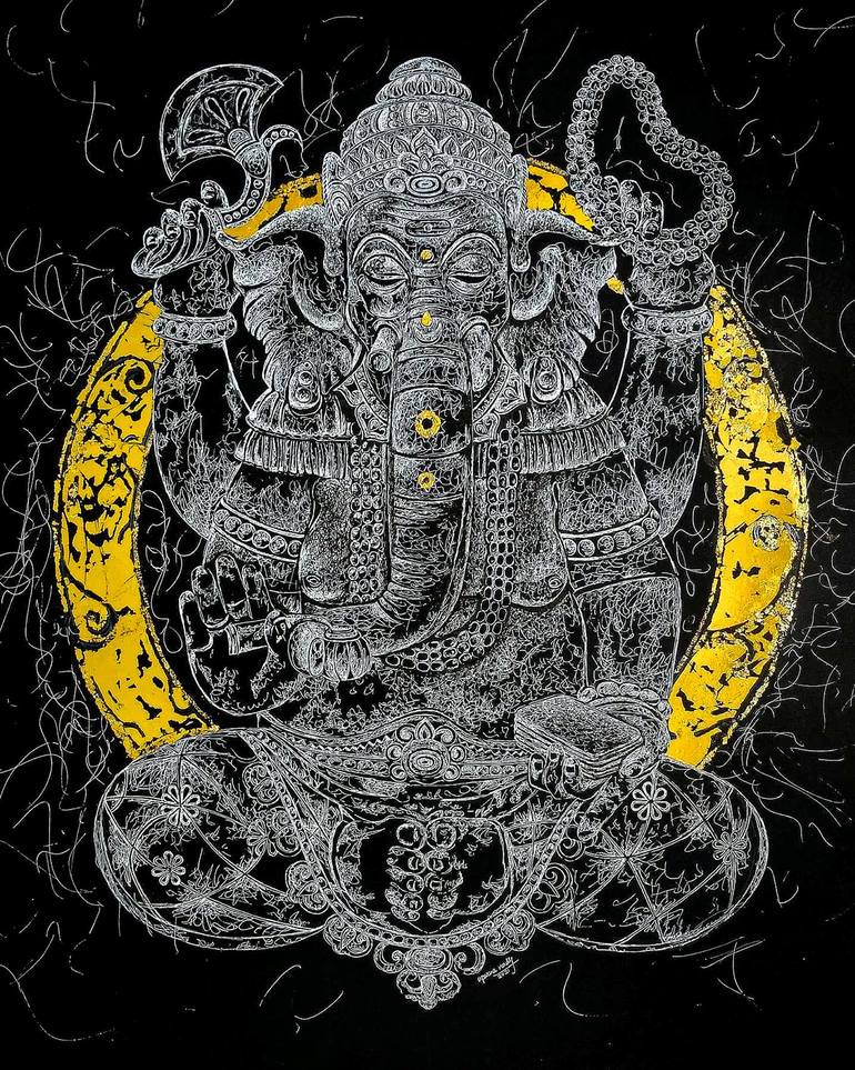 Ganesha Drawing by Aparna Nadig | Saatchi Art
