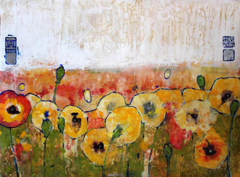 Field of poppies Painting by Alexander Pavlenko | Saatchi Art