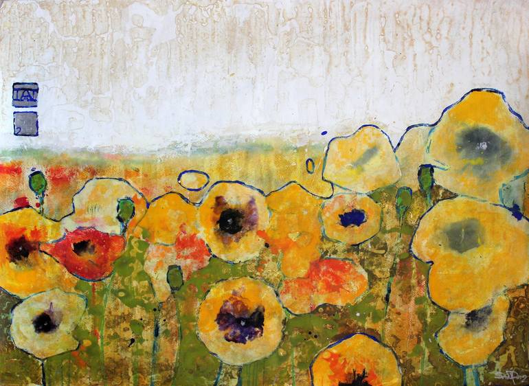 Field of poppies Painting by Alexander Pavlenko | Saatchi Art