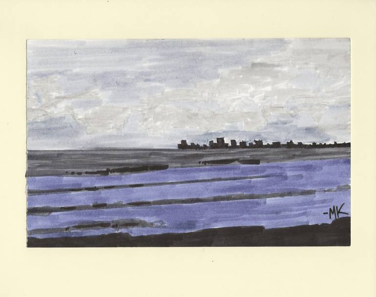 Postcards from Puerto Rico, #4 City on the Horizon Drawing by Michael ...