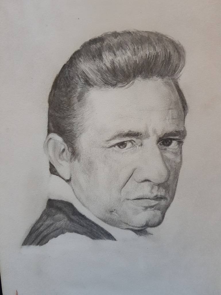 Johnny Cash Portrait Drawing by William Allen | Saatchi Art