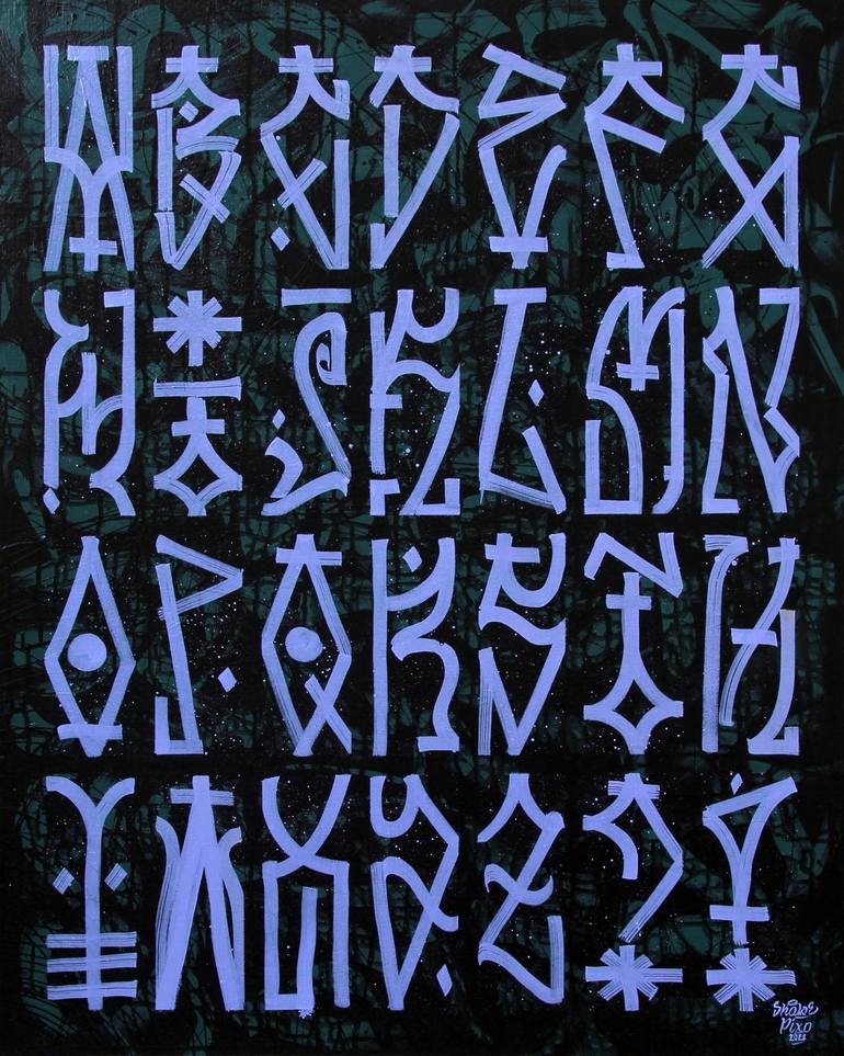 Pixo (Pixadores) abc Painting by Shabe Ebahs | Saatchi Art