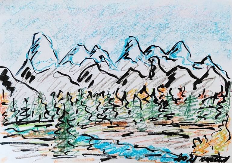 Beautiful world 1.0 Drawing by Irina Zhilinskaya | Saatchi Art