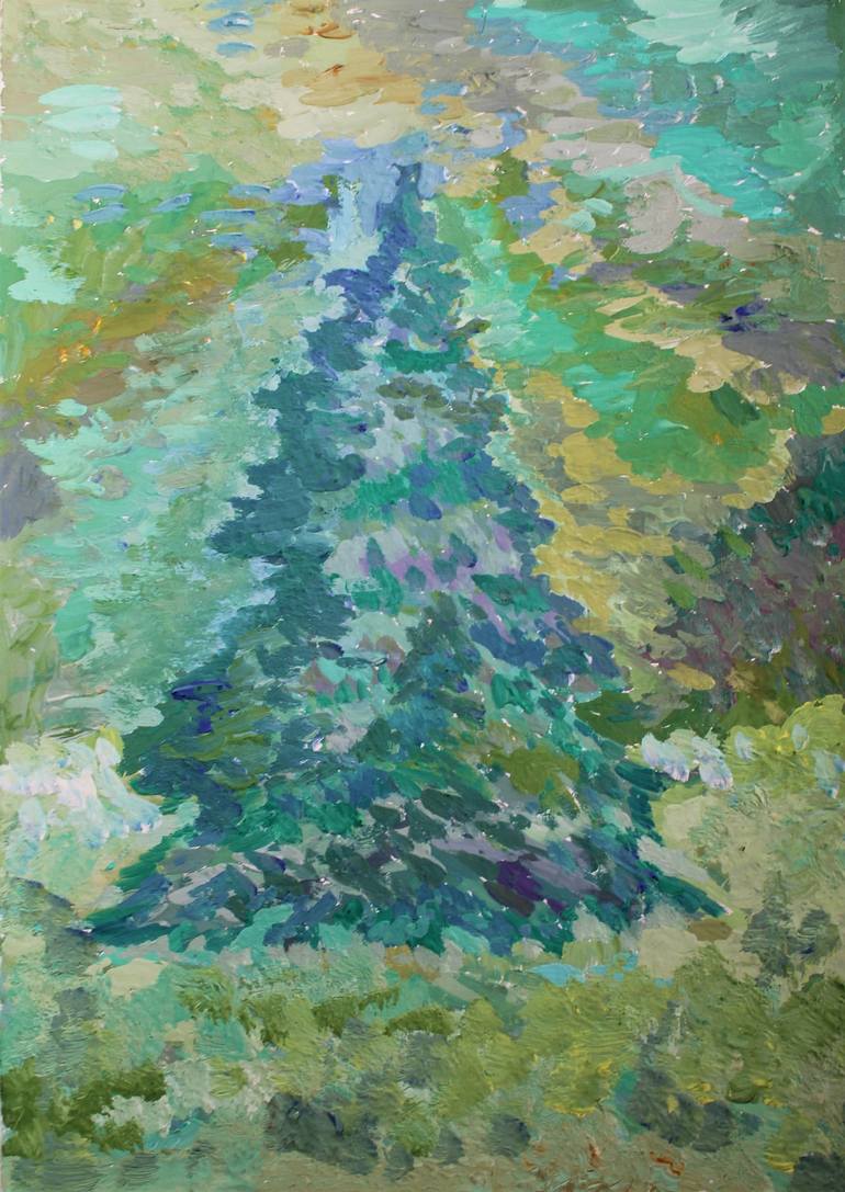 Picturesque spruce Painting by ELENA KOZLOVA | Saatchi Art