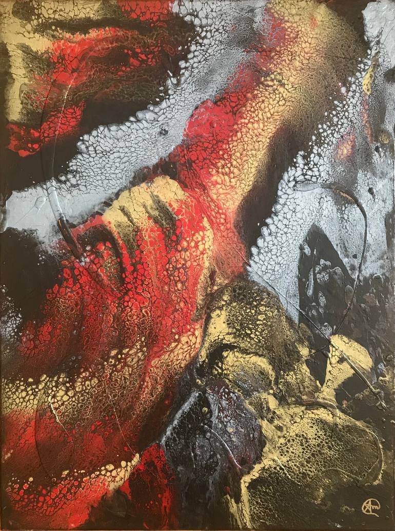 Une aurore volcanique Painting by Anne-Marie Charland | Saatchi Art