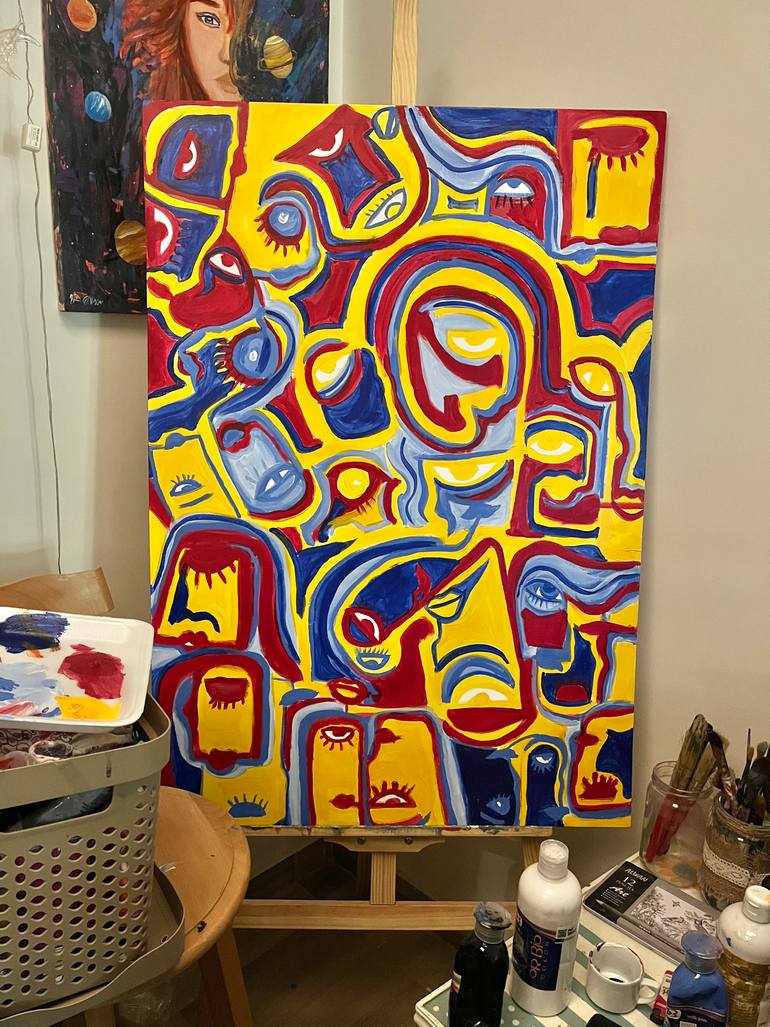 Surrounded by confusion Painting by Hala Elnaggar | Saatchi Art