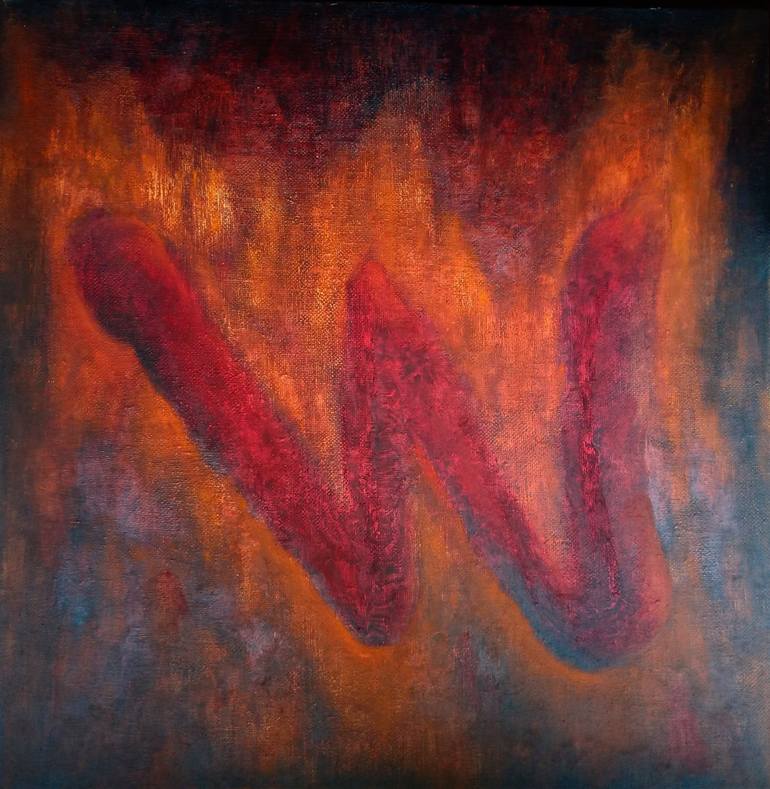 Fire Omega Painting by Maxim Abbakumovsky | Saatchi Art