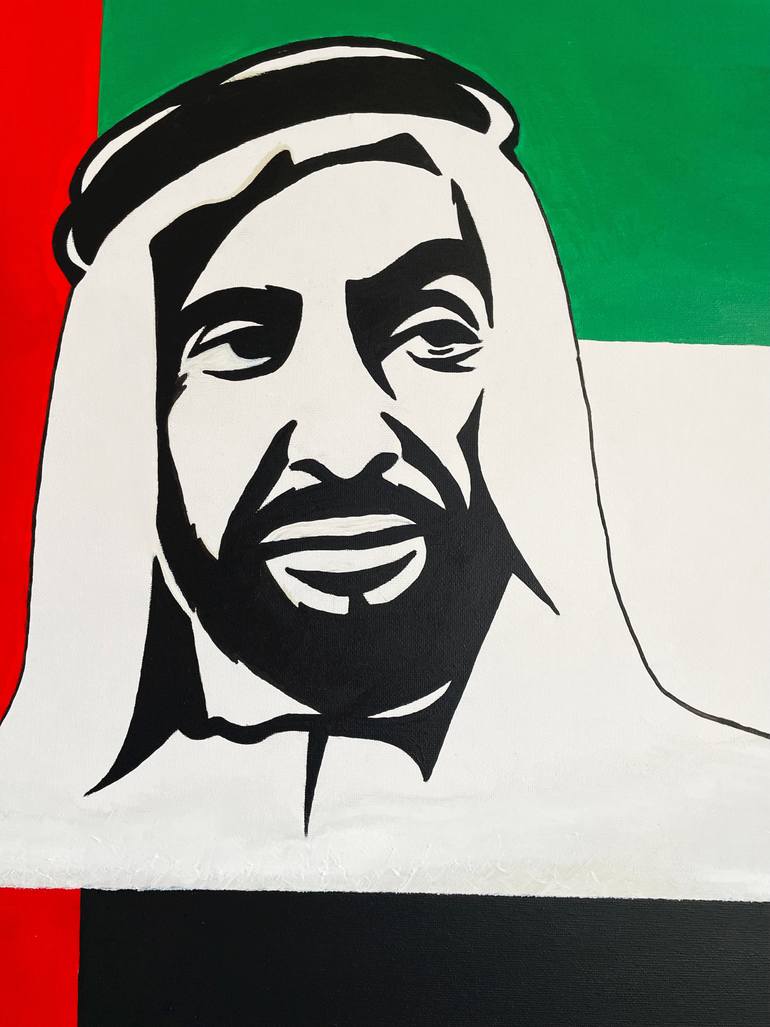 Sheikh Zayed Bin Sultan Al-Nahyan Painting by Adarsh Padmanabhan ...